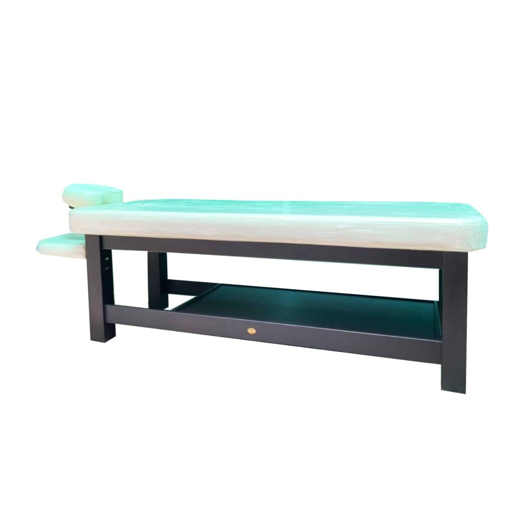 Pinewood Massage Bed with a Face Cradle and Hand Rest (TMT9) - Thai Therapy